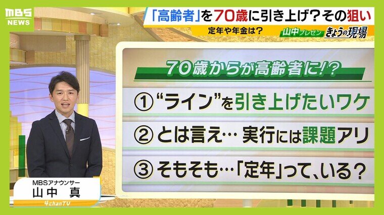 【高齢者の定義】70歳引き上げ議論のワケをわかりやすく解説「年金支給を遅らせたいの？」「定年制度は労働者のため？企業のため？」「70歳までの労働50年時代に必要なこと」 | 特集 | MBSニュース